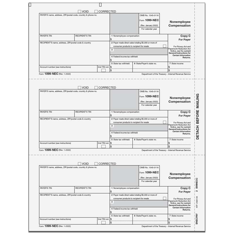 1099 NEC Nonemployee Compensation Payer Copy C 3up 1099-nec-nonemployee-compensation-payer-copy-c-3up