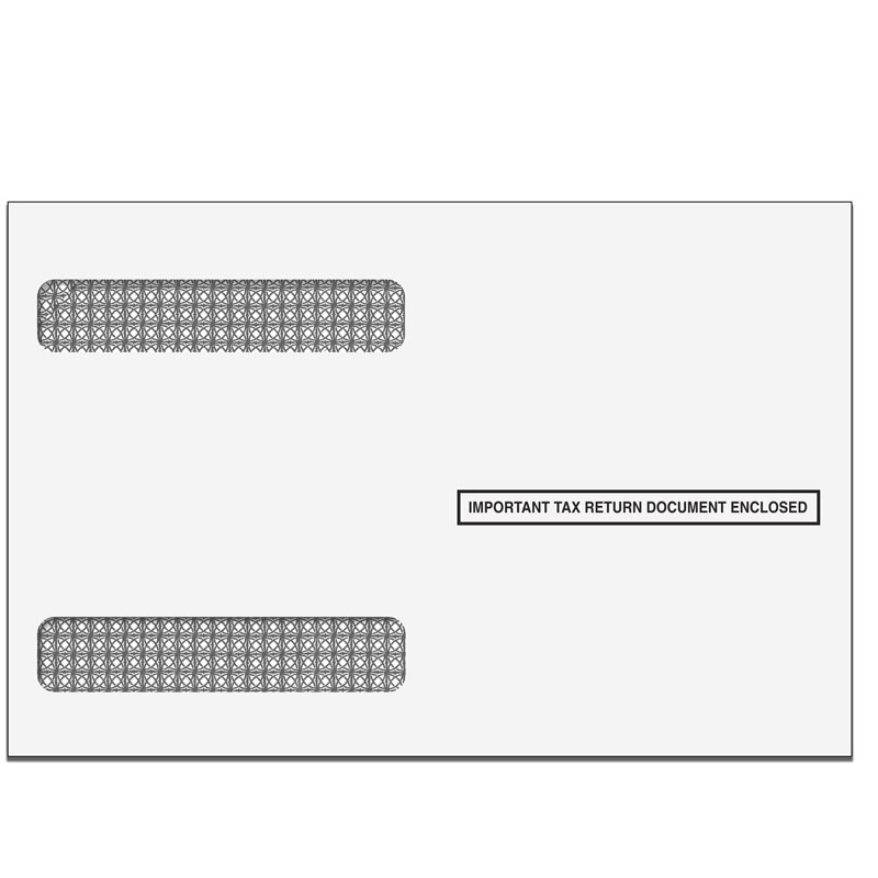 W-2 Double Window Envelopes (Self-Seal) - For 4up Horizontal Forms