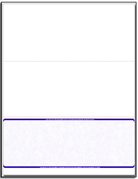 11 inch Laser Form Stock Form on Bottom Blue Double Perforations